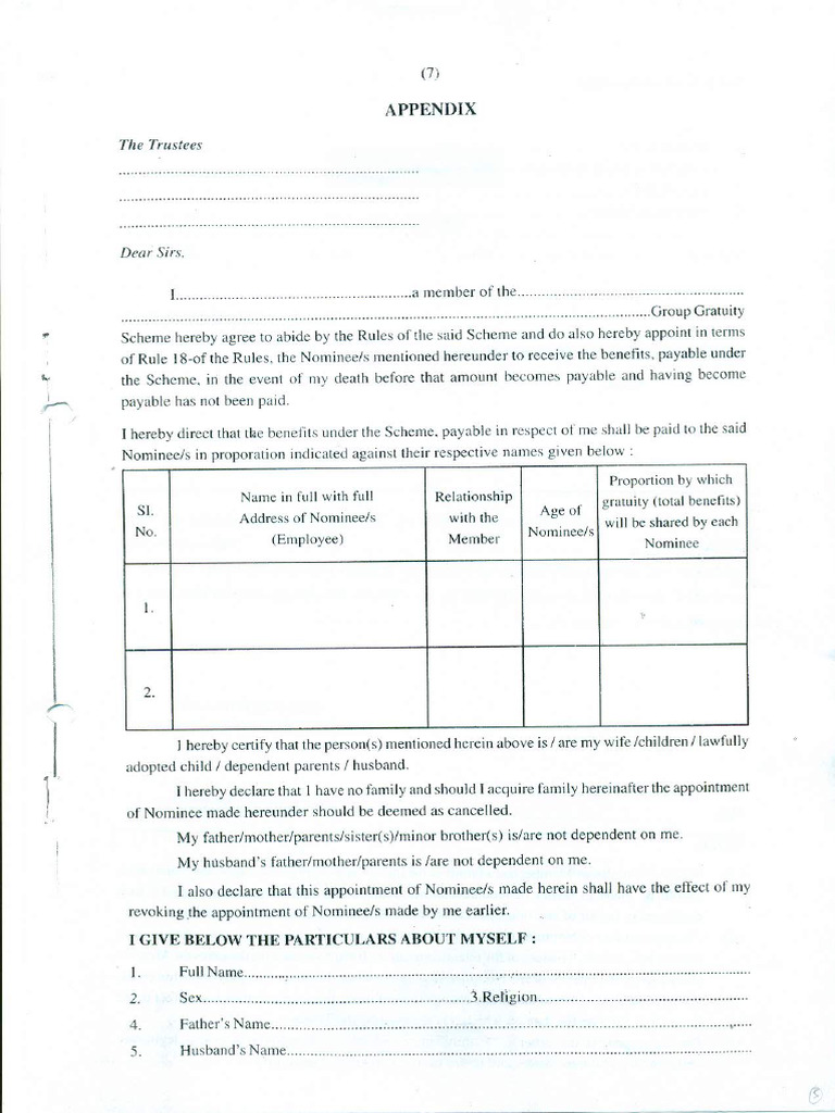 Gratuity Form | PDF