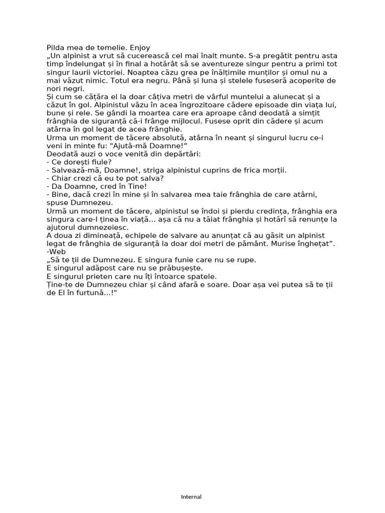 Pilda Mea de Temelie | PDF