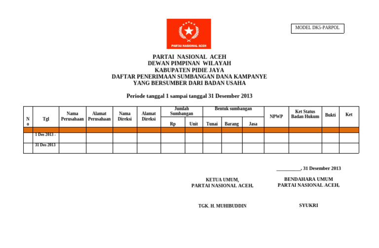 DAFTAR PENERIMAAN SUMBANGAN DANA KAMPANYE DARI BADAN USAHA | PDF DAFTAR PENERIMAAN SUMBANGAN DANA KAMPANYE DARI BADAN USAHA | PDF