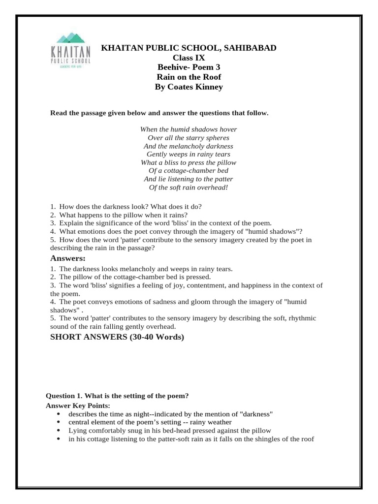 NB Work - Rain On The Roof - IX | PDF