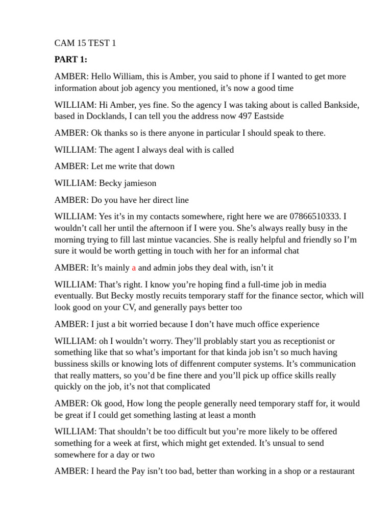 Ielts Listening Cam Transcripts | PDF