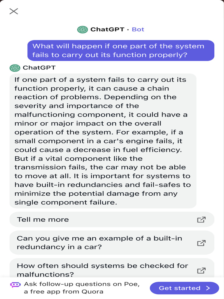 What Will Happen If One Part of The System Fails To Carry Out Its ...