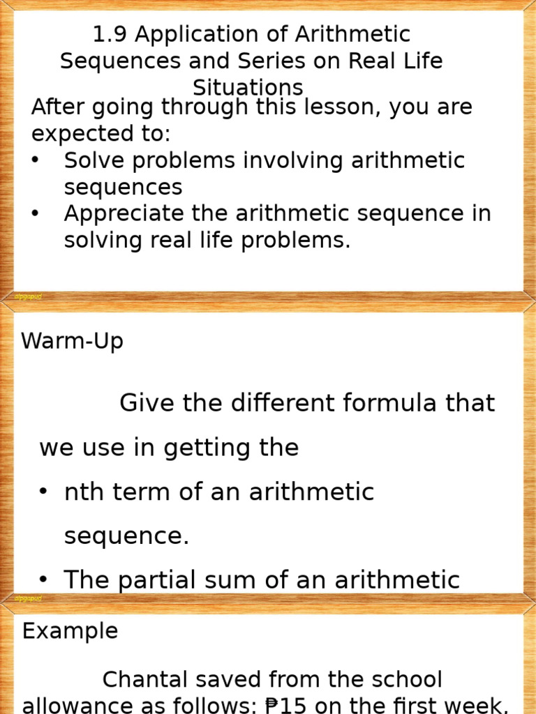1 9 Problem On Arithmetic Series | PDF