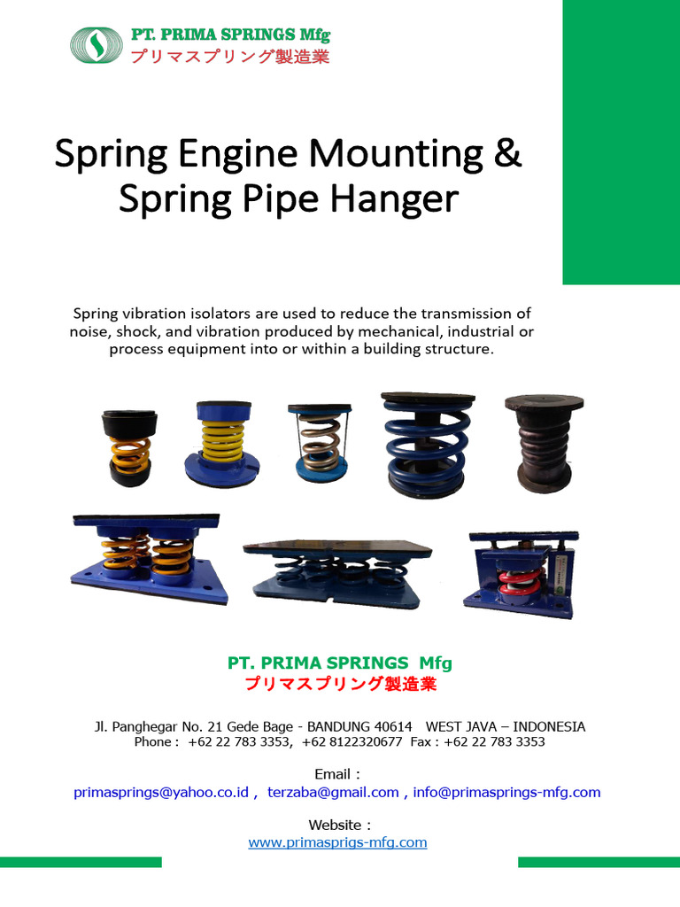 Vibration Isolator Spring Katalog - Prima Springs | PDF | Manufactured ...