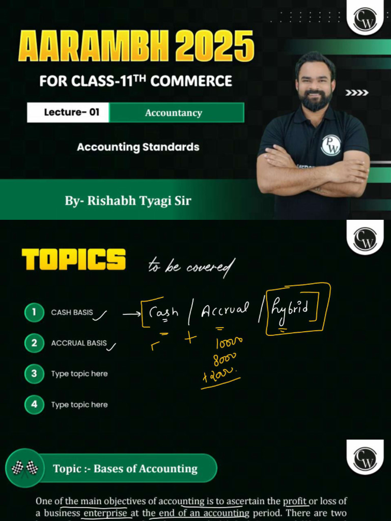 Accounting Standard and IND AS 01 - Class Notes | PDF