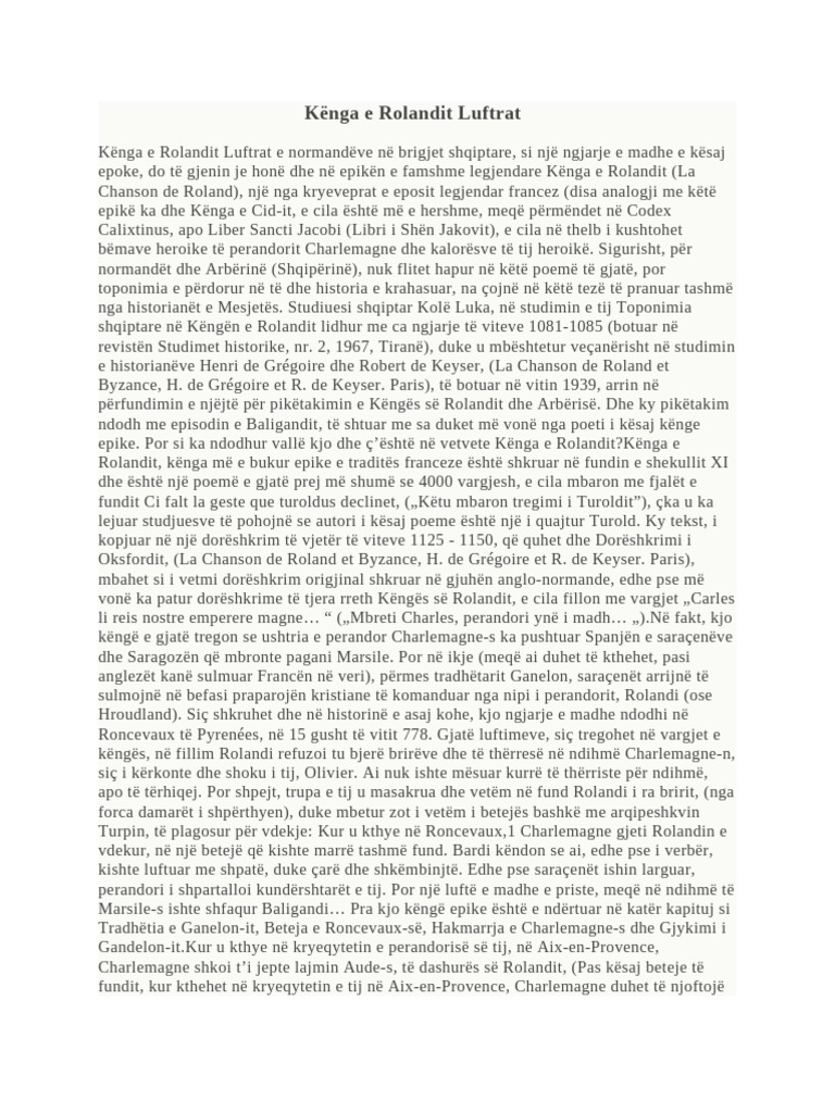 Kënga e Rolandit Luftrat | PDF