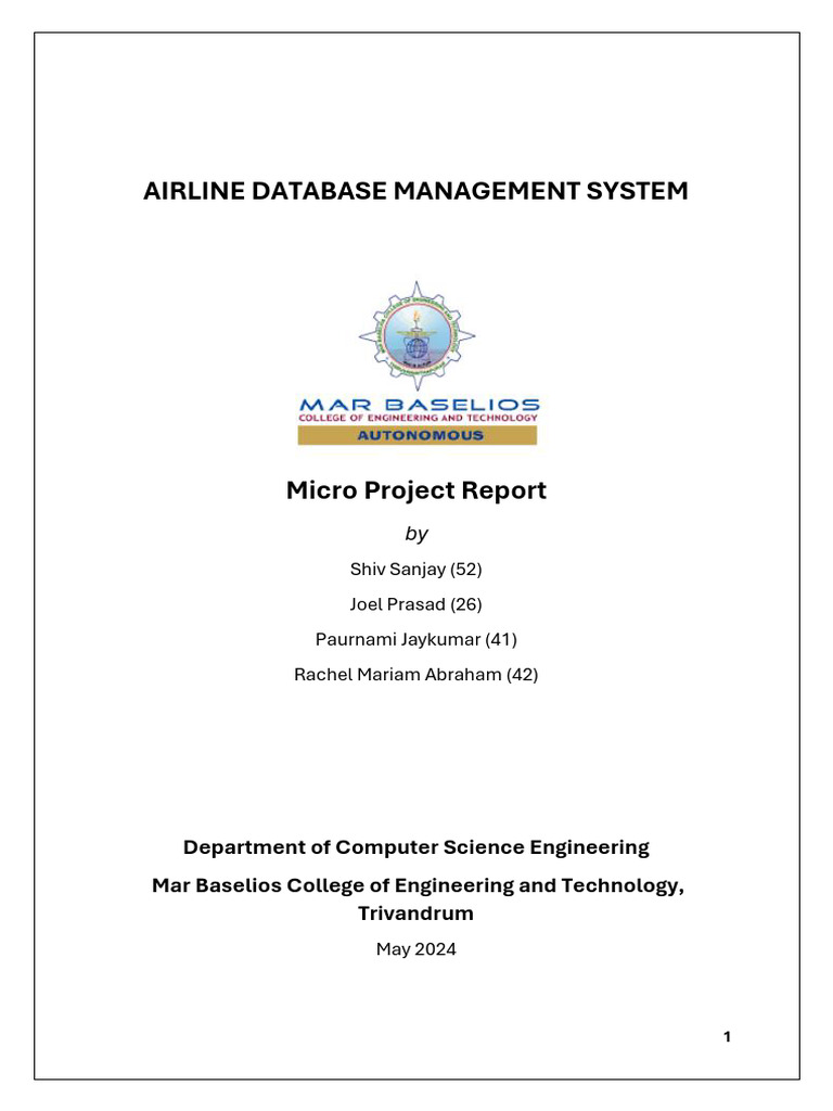 DBMS Project Report | PDF