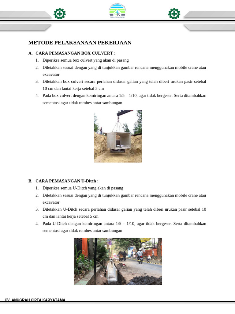 METODE Pekerjaan Drinase | PDF