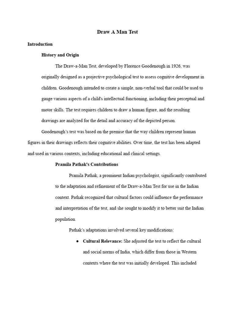 Draw A Man Test-Intro | PDF