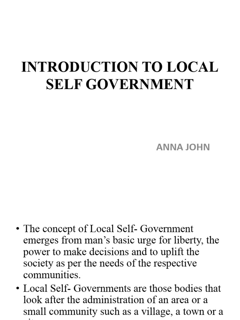 Introduction to Local Self-Government | PDF | Governance | Politics