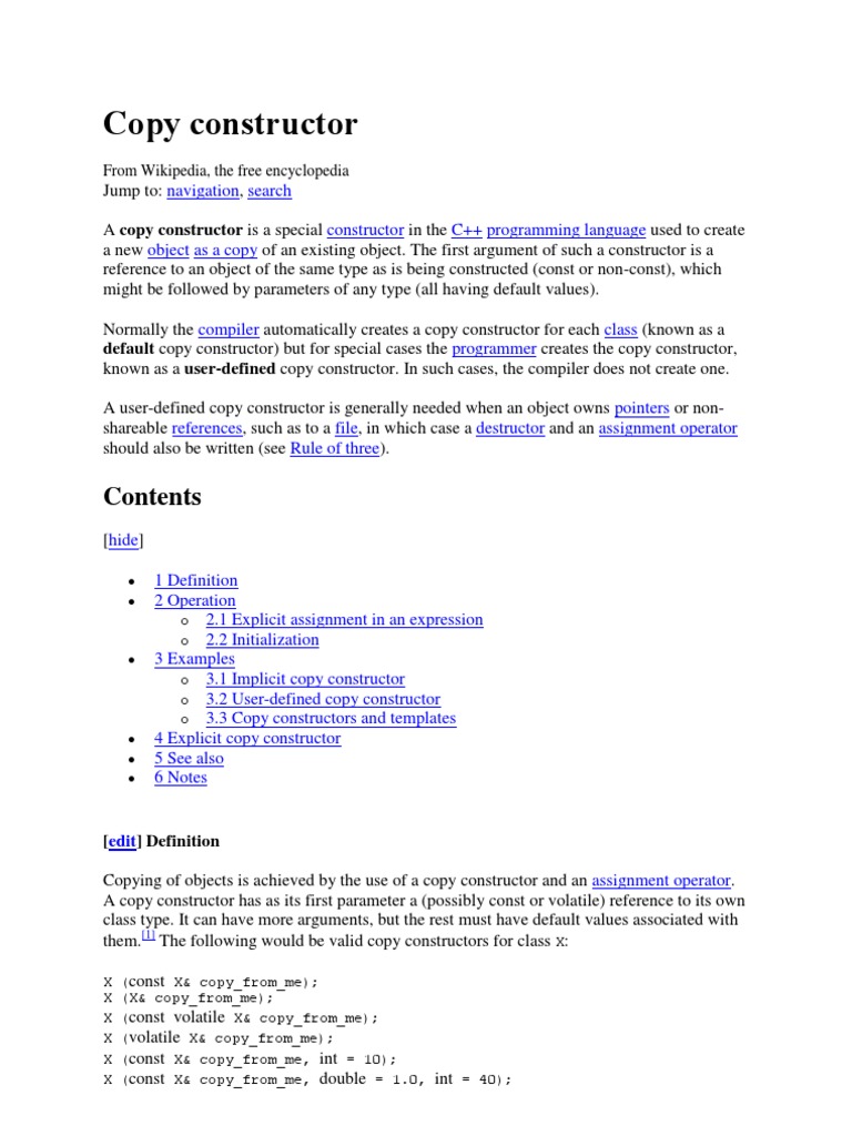 Copy Constructor Pdf Constructor Object Oriented Programming Programming