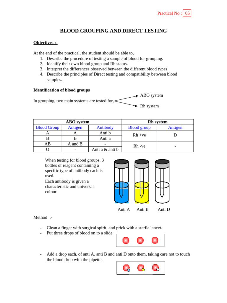 F - Blood Grouping and Direct Testing | PDF