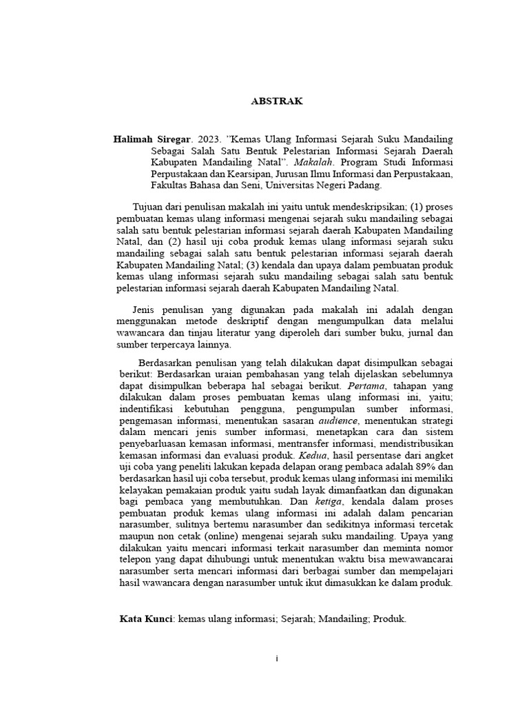 ABSTRAK, Kata Pengantar dlll-1 | PDF