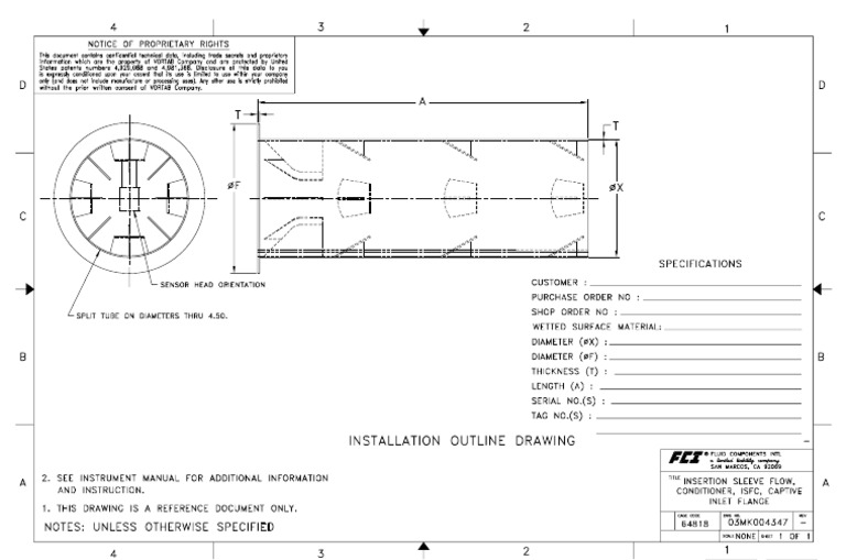VIS Outline Drawing With Inlet Captive Flange | PDF