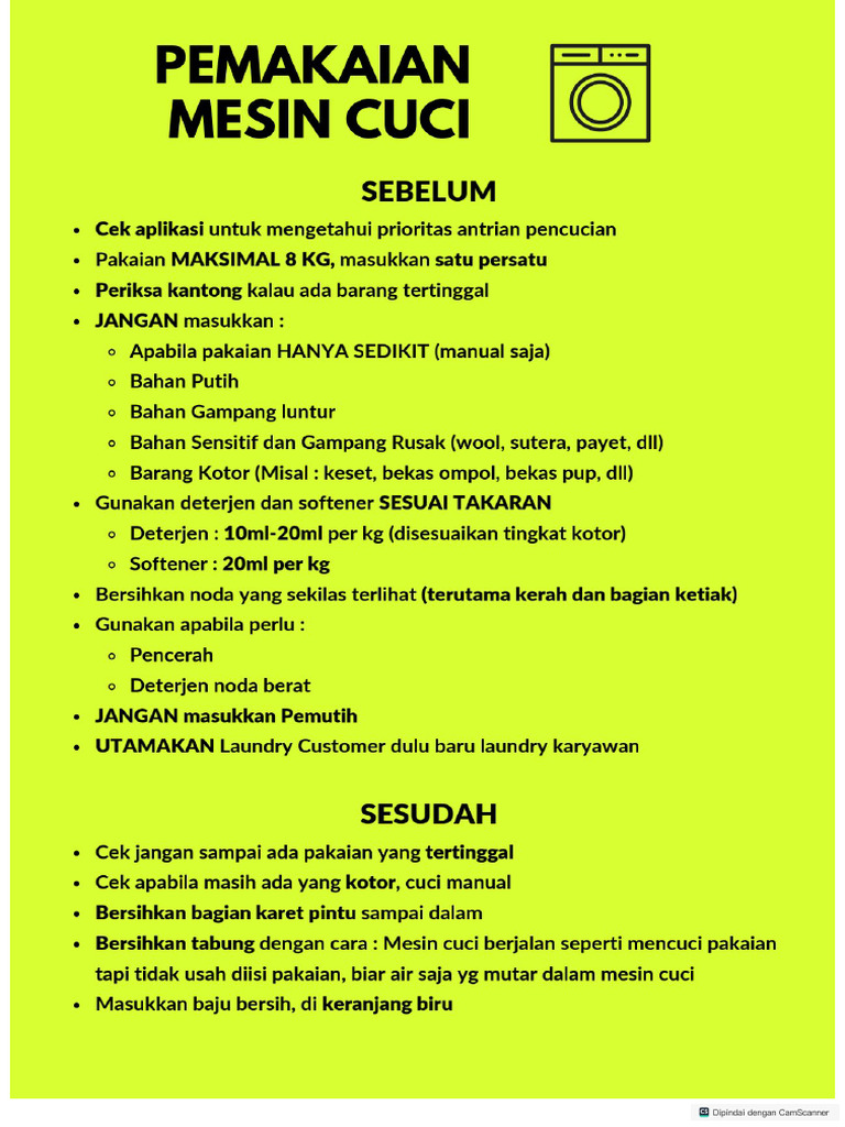 Panduan Mesin Cuci | PDF