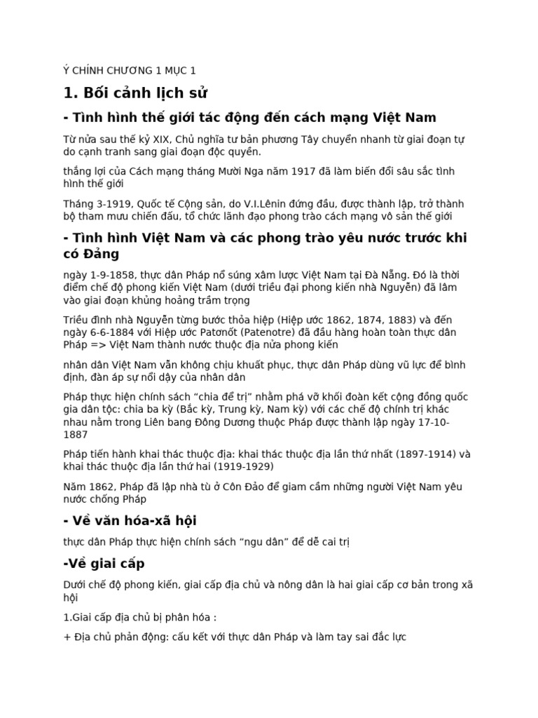 Ý Chính Chương 1 M C 1 | PDF