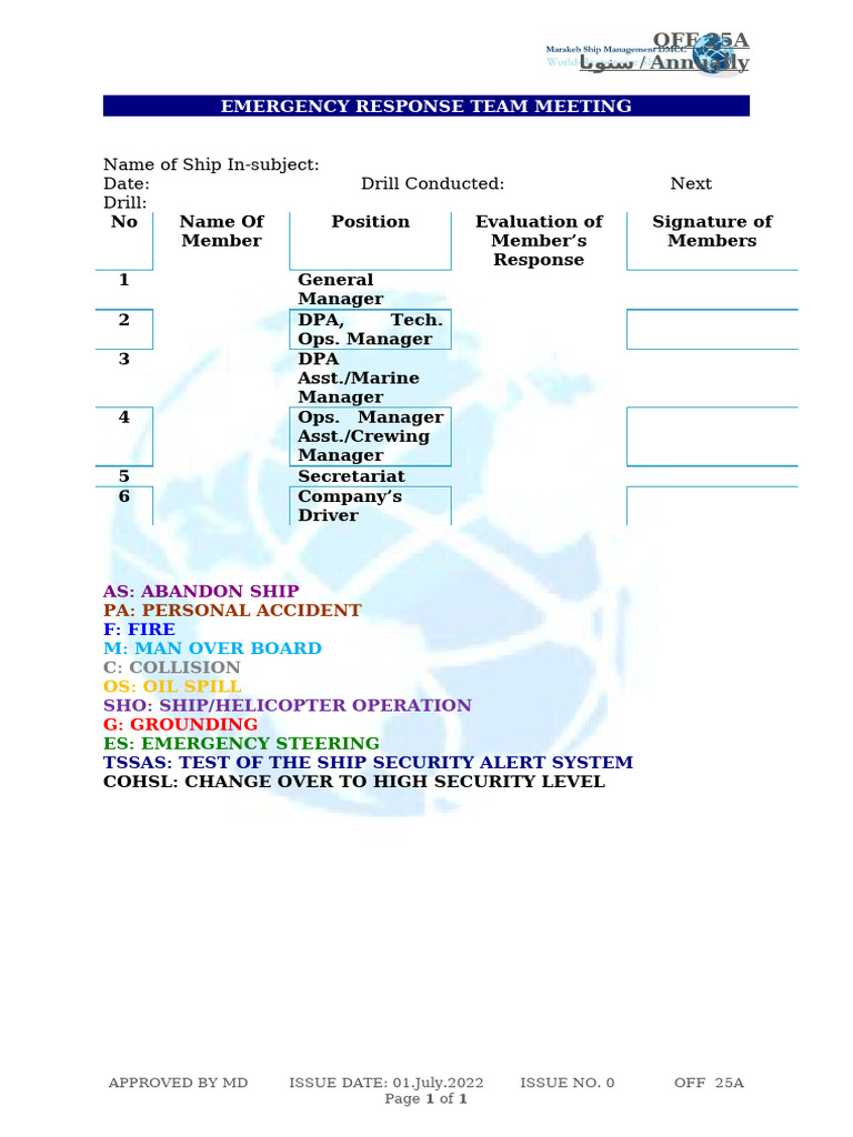 Off 25 A - Ert Meeting Form | PDF