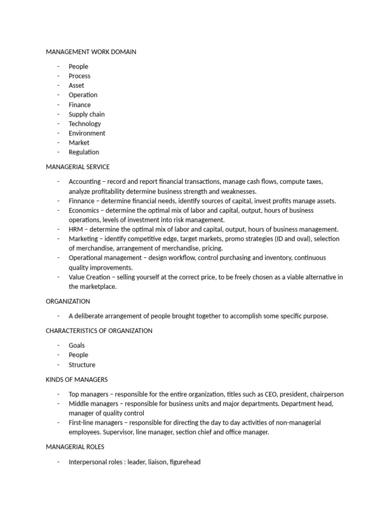 Management Work Domain | PDF