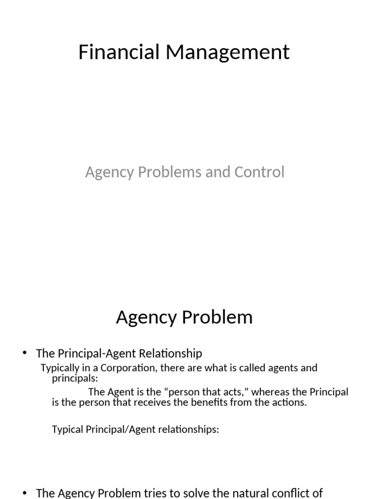 Agency Problems | PDF