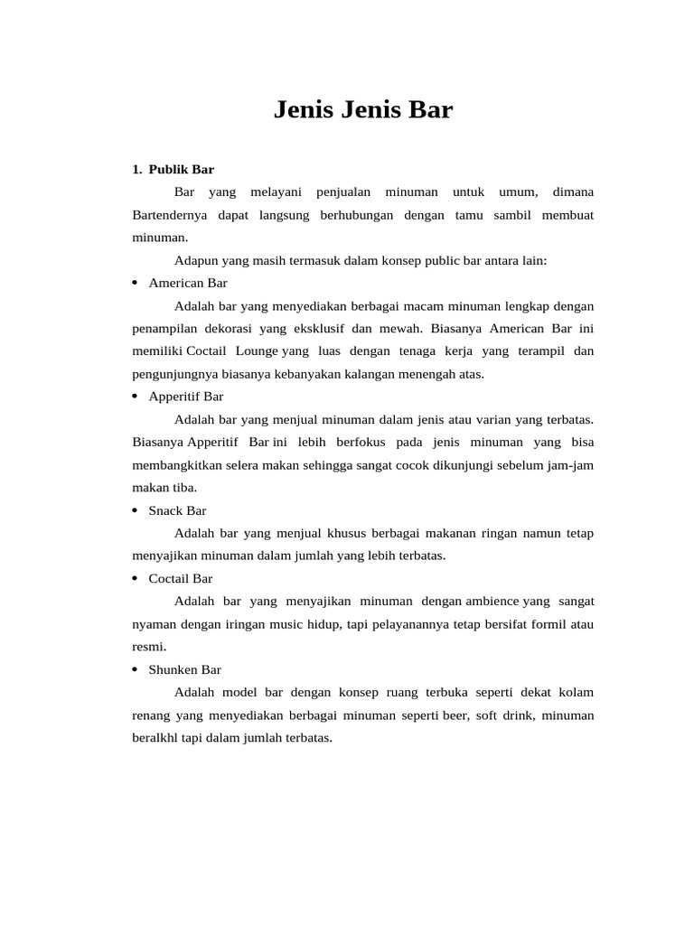 1. Jenis Jenis Bar | PDF
