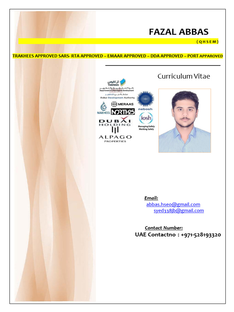 Qhse Manager Fazal Abbas CV (2 | PDF