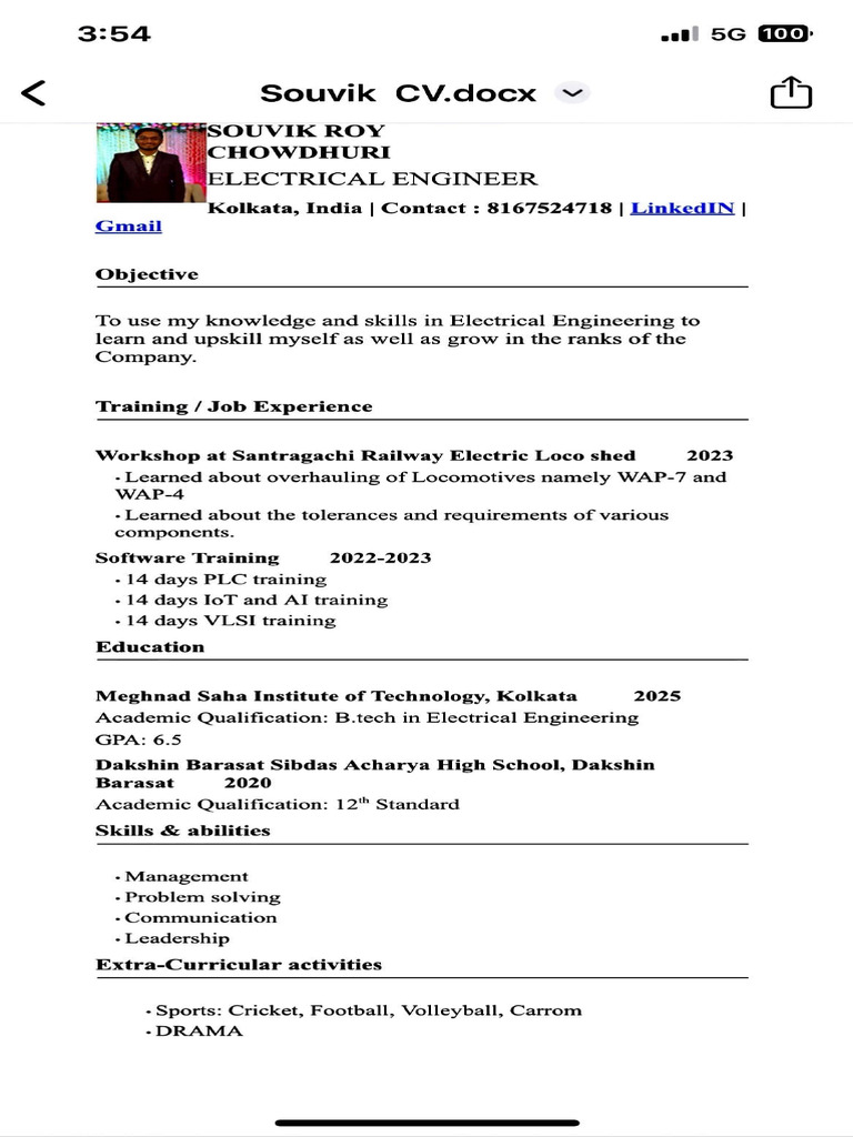 Souvik CV - Docx: Iimj | PDF