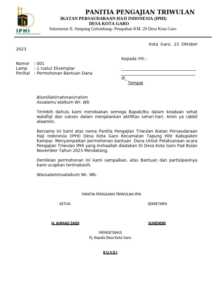 Permohonan Iphi | PDF