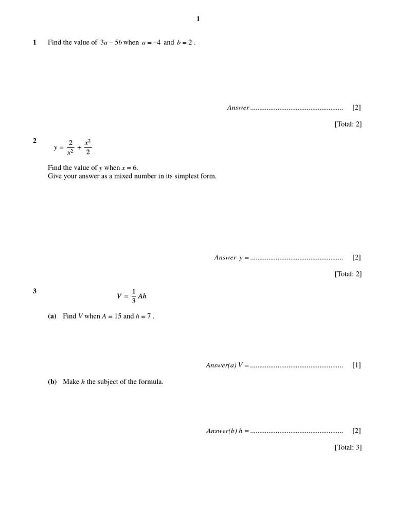 Algebra Expression | PDF