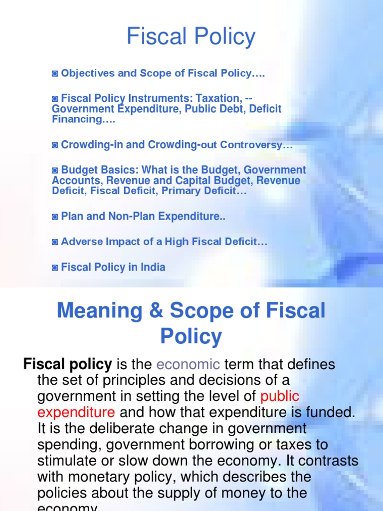 Fiscal Policy | PDF | Deficit Spending | Fiscal Policy