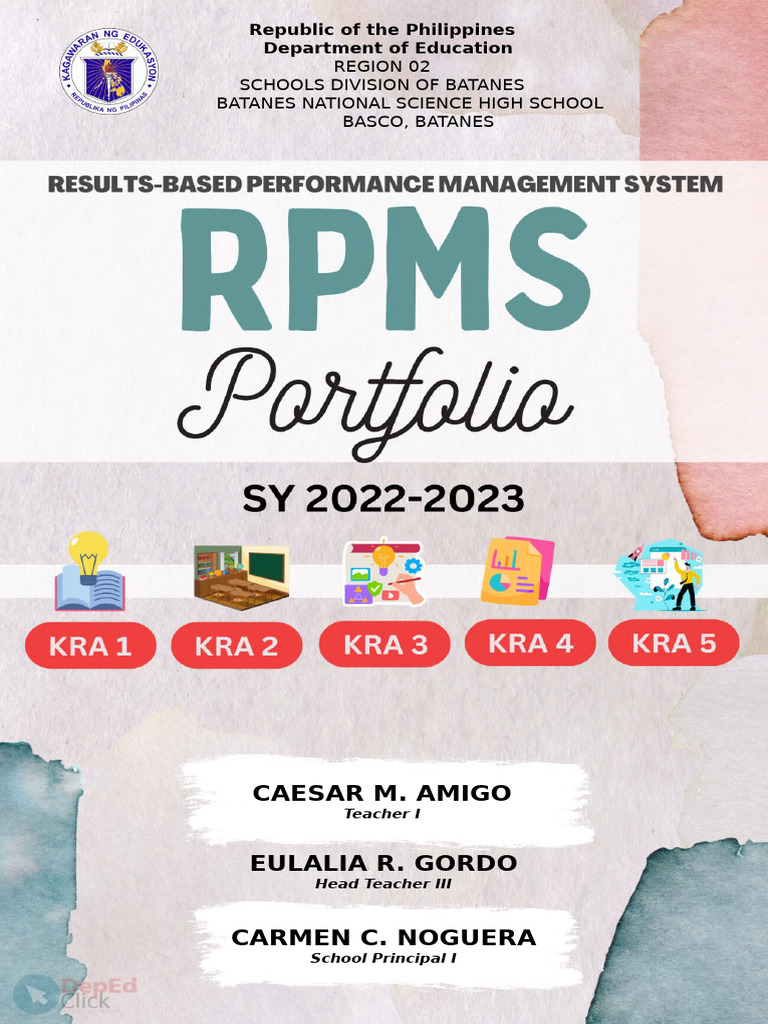 E RPMS PORTFOLIO Design 1 - DepEdClick | PDF