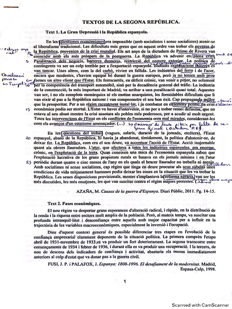 Practica Textos II República | PDF