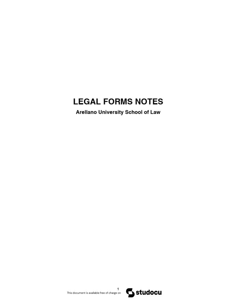 Legal Forms Notes | PDF