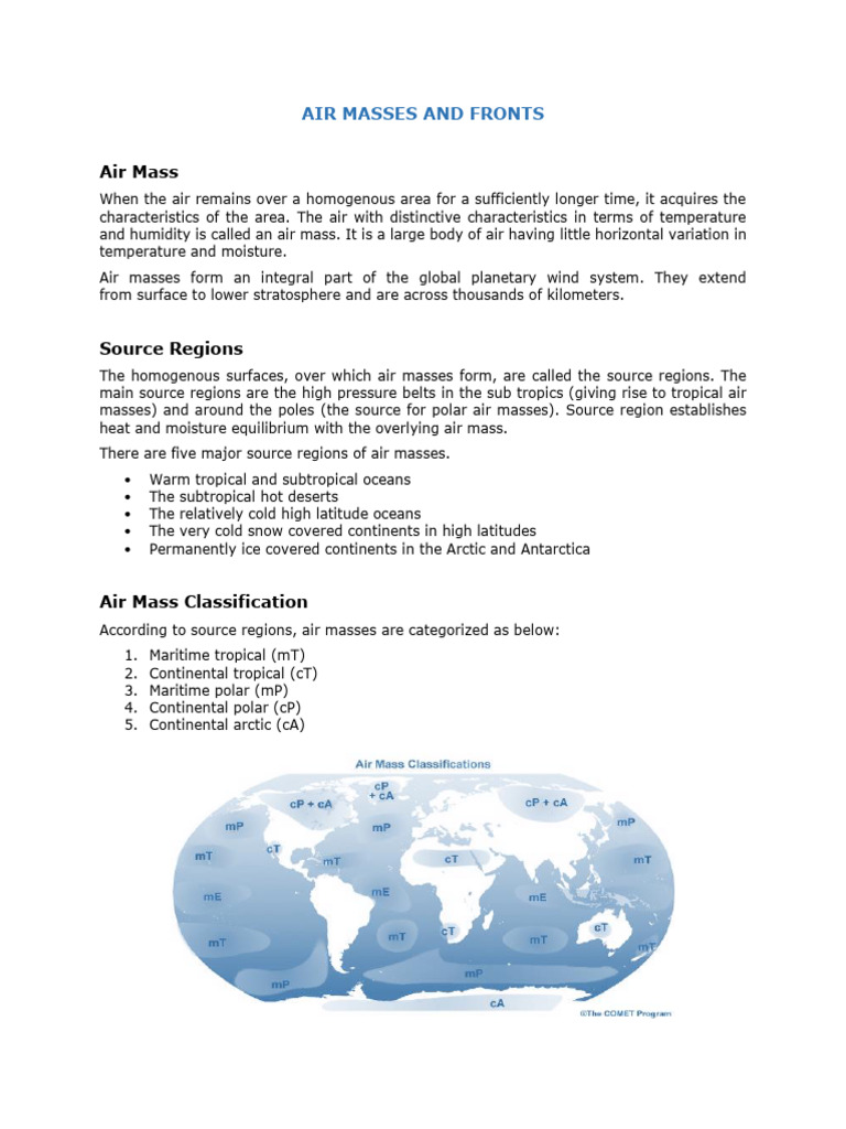 BB. Air-Masses Fronts | PDF