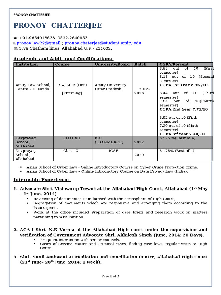 C - V - Pronoy Chatterjee | PDF