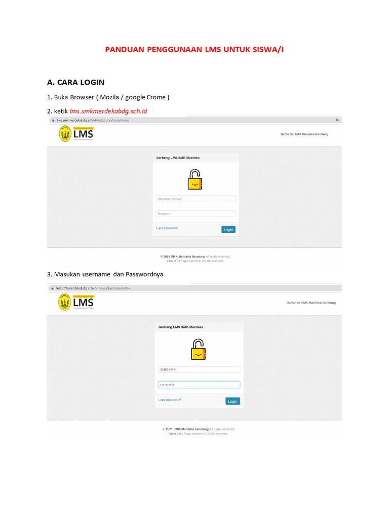 Panduan Penggunaan Lms Untuk Siswa | PDF