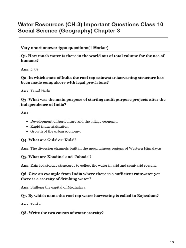Class-10-Chapter-3-Geography-Important-Questions-English-Medium Clas 10 ...