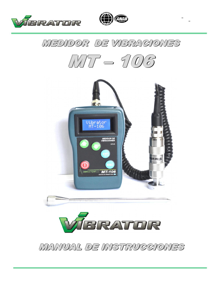 VIBRATOR MT106 Manual | PDF