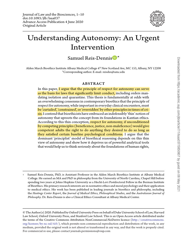 Autonomy | PDF