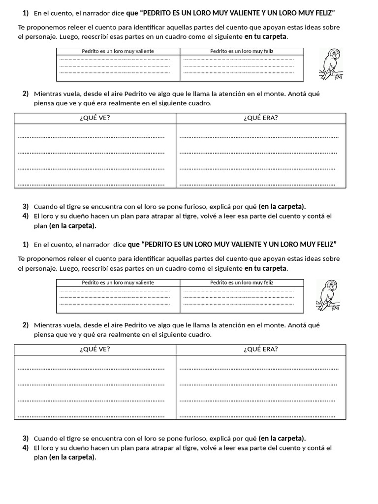Secuencia EL LORO PELADO Fotoc1 | PDF