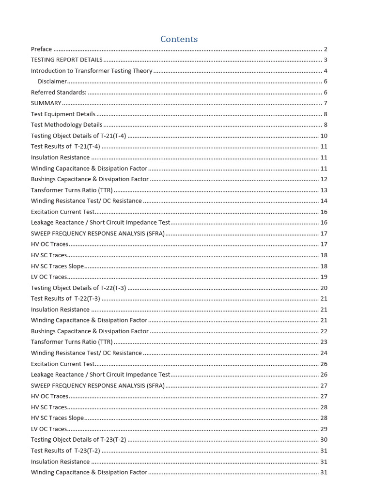 Transformer Testing Report M | PDF