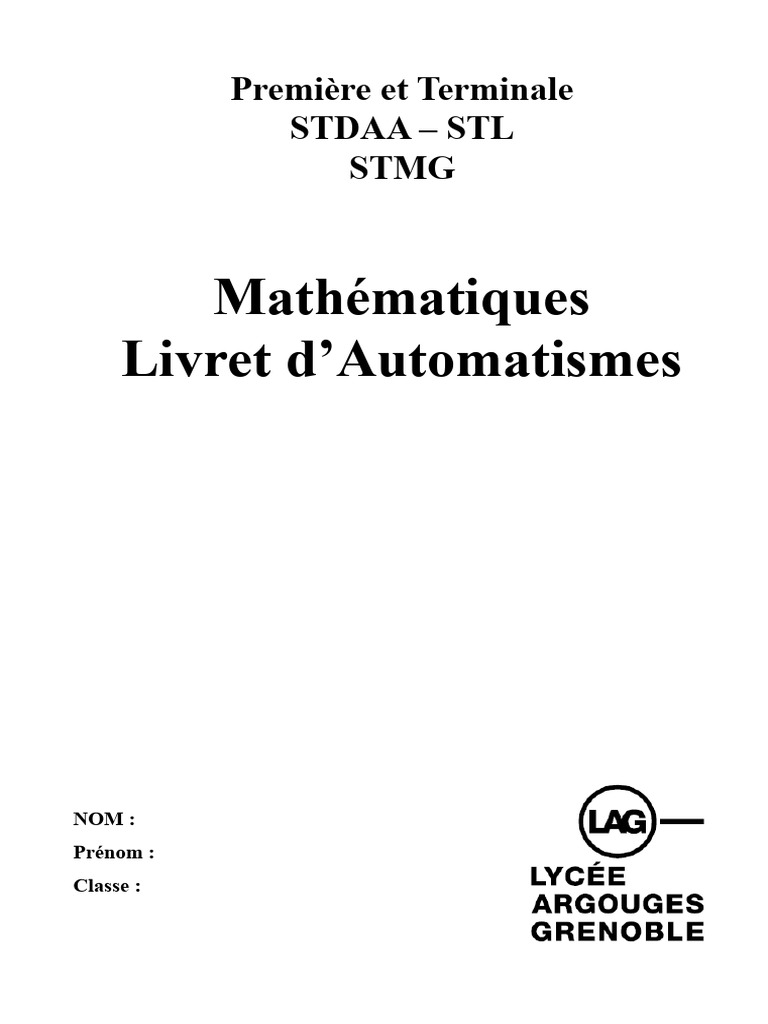 Livret Automatisme | PDF