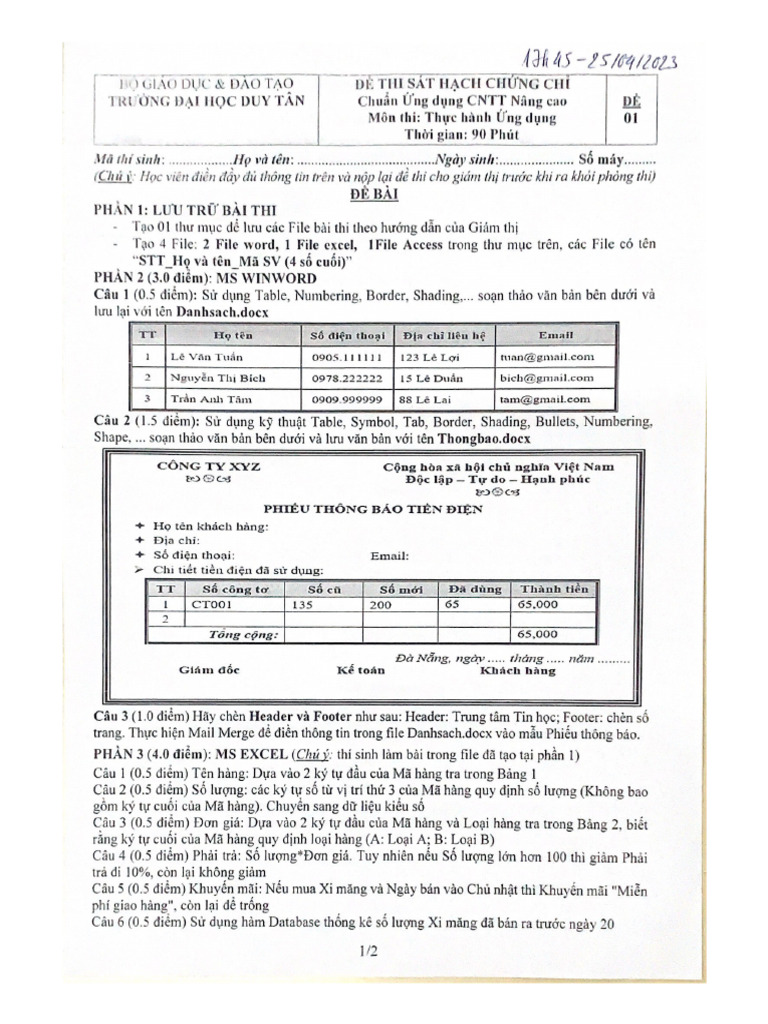 đề thi tin nc2 | PDF