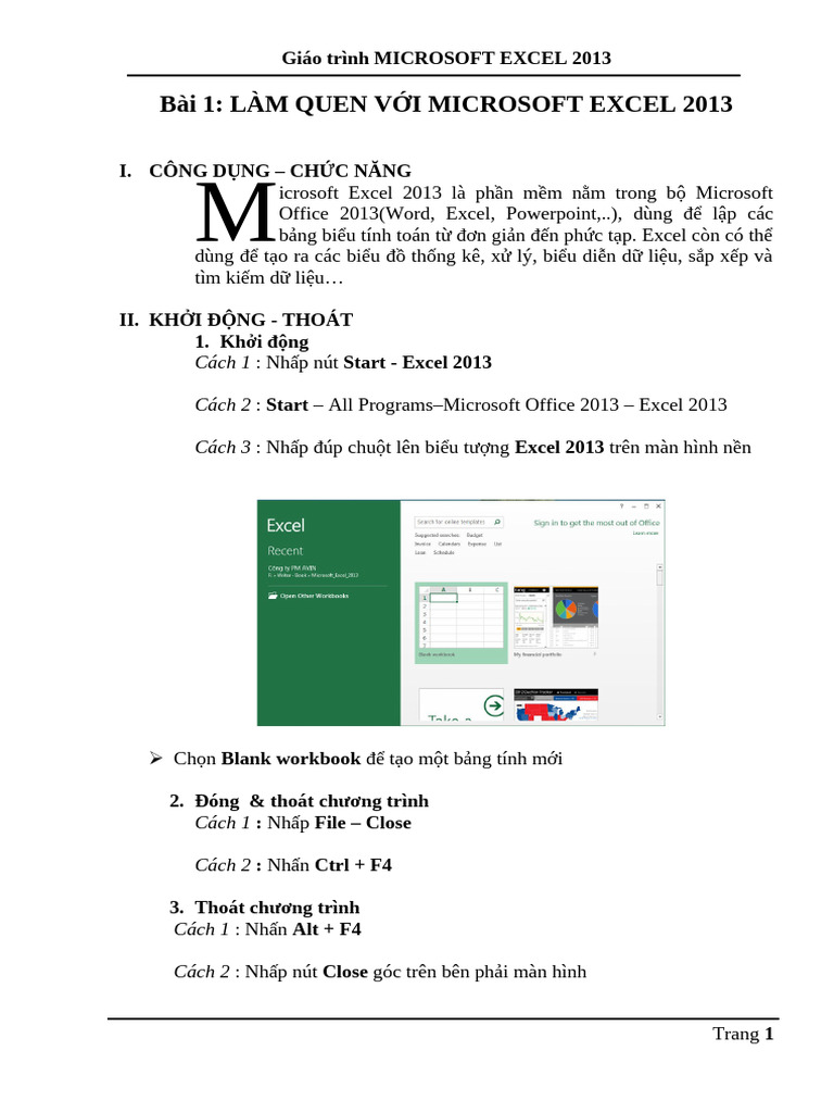 Giao Trinh MS Excel 2013 | PDF
