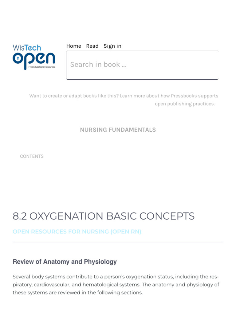 8.2 Oxygenation Basic Concepts Nursing Fundamentals | PDF