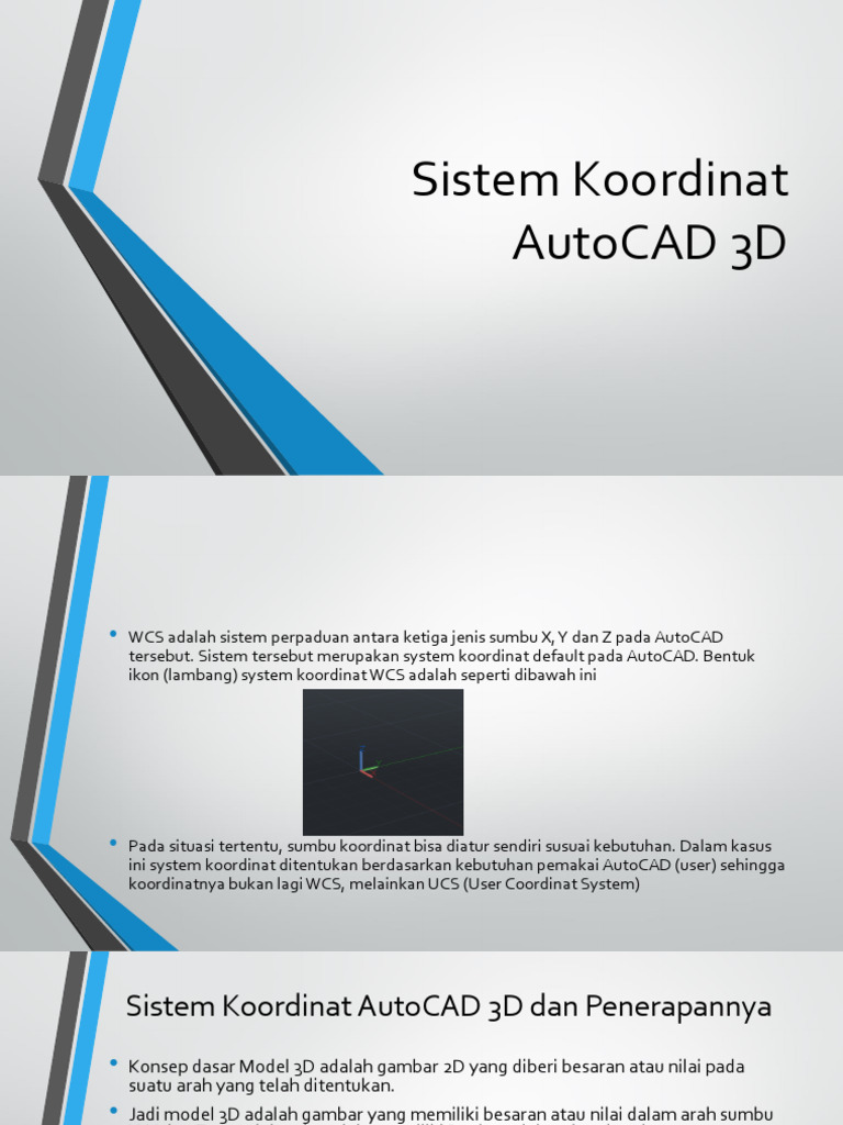 Sistem Koordinat AutoCAD 3D | PDF