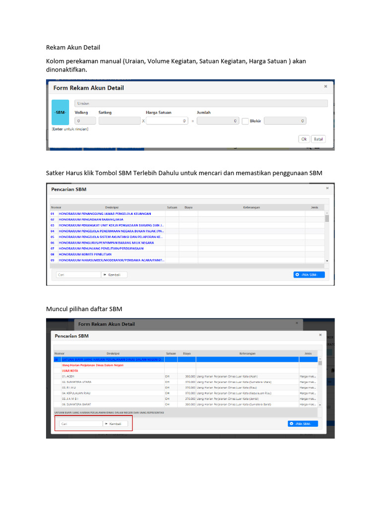 Fitur SBM SAKTI | PDF