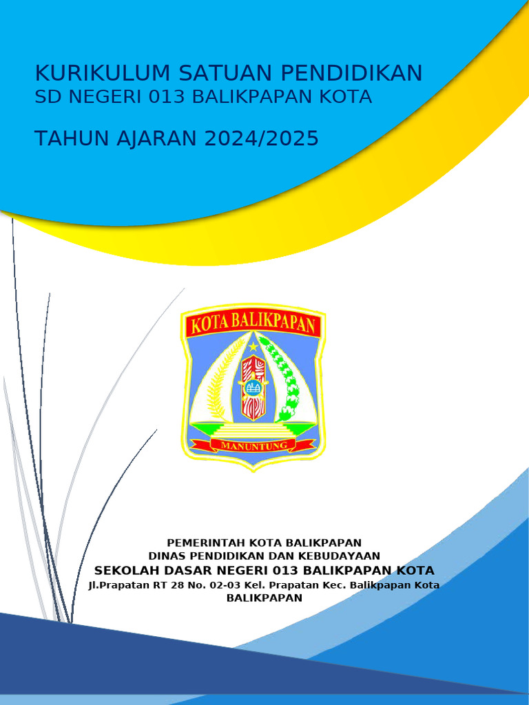 Kurikulum SDN 013 Balikpapan 2024/2025 | PDF