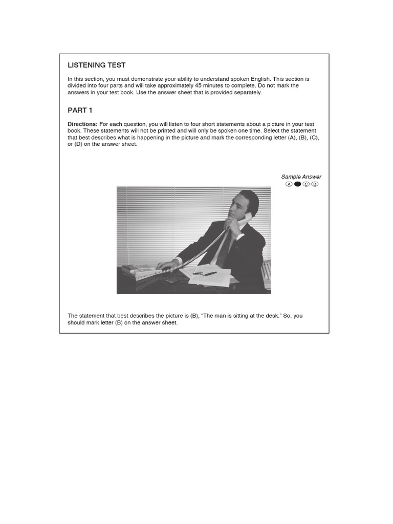 Toeic Sample Test | PDF