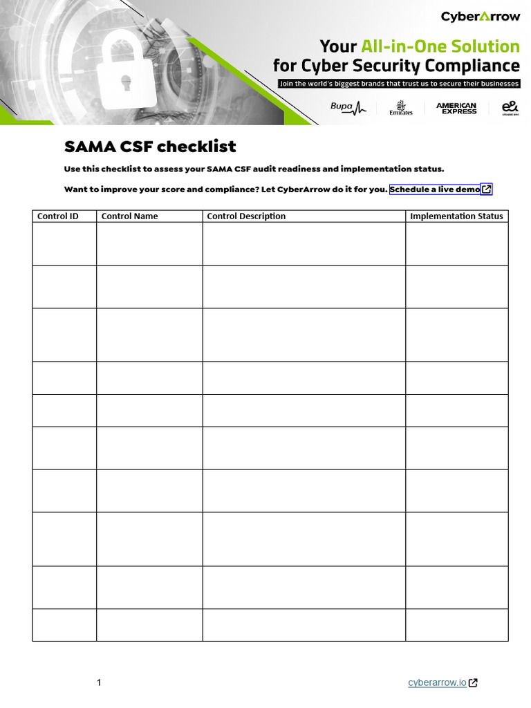 SAMA CSF Checklist | PDF