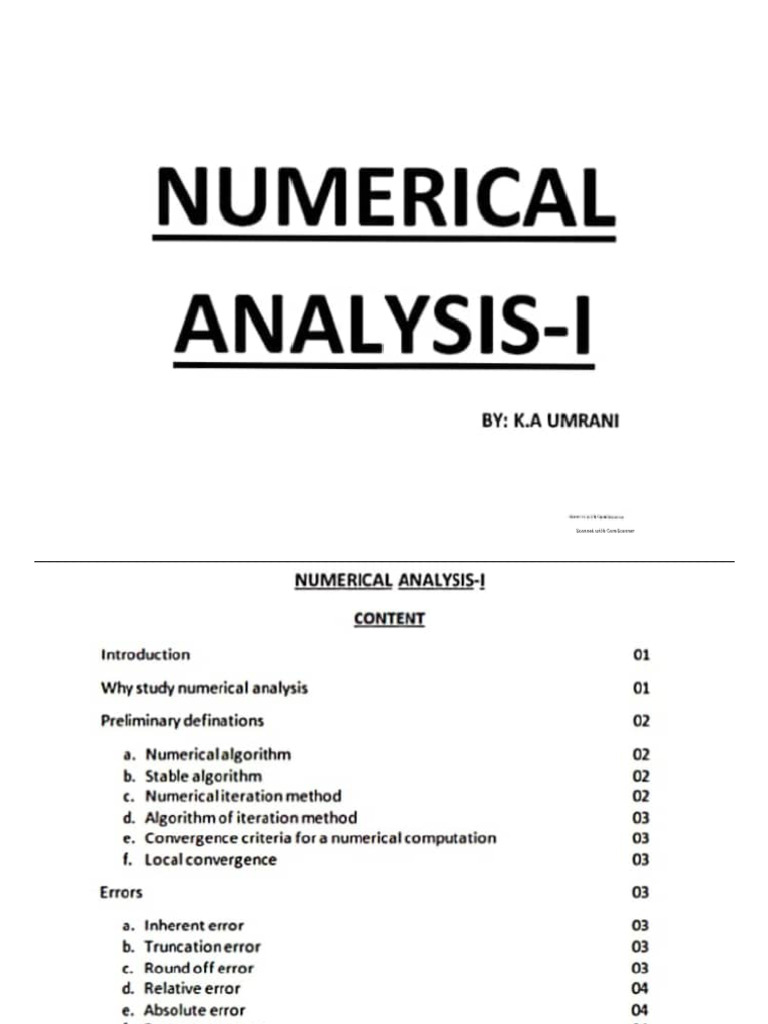Numerical Analysis I | PDF